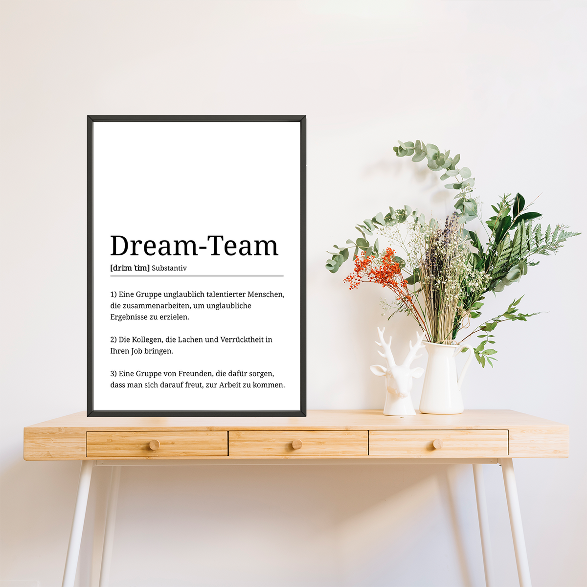 Dream-Team Definition Poster Mitarbeiter Geschenk Kollegen – Tigerlino®